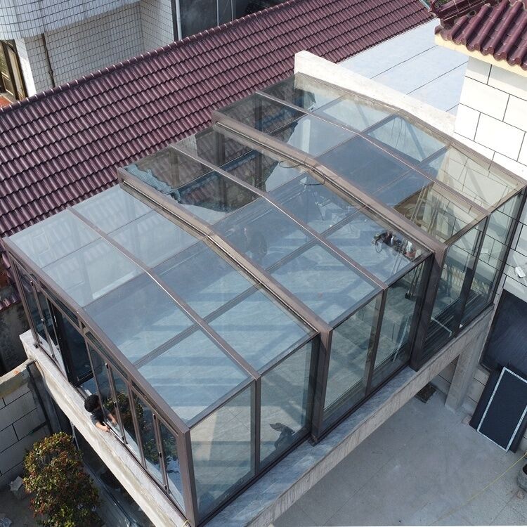 Movable Super Wide Retractable Aluminum Sunroom with Sensor Garden ...